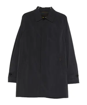 MOORER Long-sleeved Trench Coat - Black
