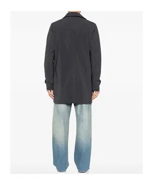 MOORER Long-sleeved Trench Coat - Black