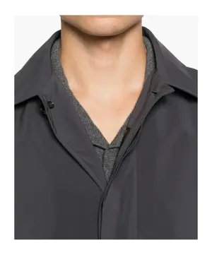 MOORER Long-sleeved Trench Coat - Black