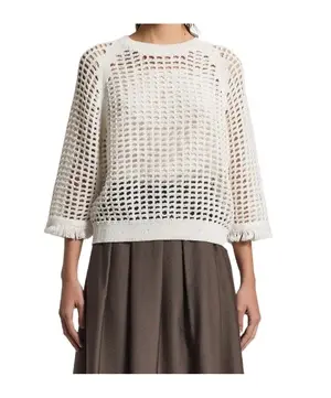 Peserico Open-knit Fringed Jumper - White