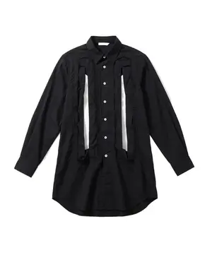 Comme Des Garçons Long Sleeve Shirt With Lapel Collar - Black