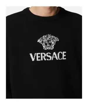 Versace Medusa Logo Intarsia Knitted Jumper