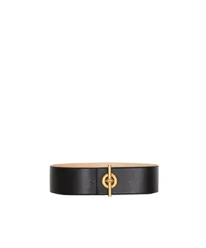 Balmain Calfskin T-bar Belt - Black