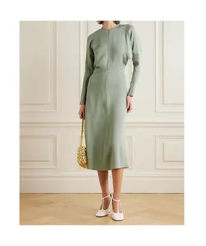 Victoria Beckham Long Sleeve Crew Neck Dress