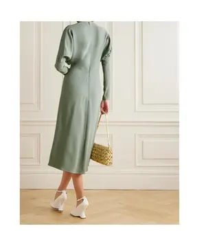 Victoria Beckham Long Sleeve Crew Neck Dress