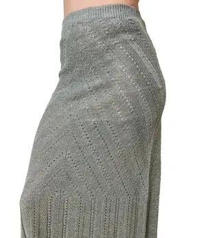 TWINSET Chevron Pleated Knitted Maxi Skirt With Metallic Threads