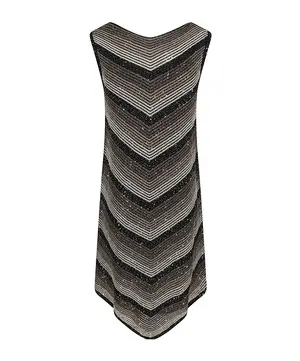 D.exterior Sleeveless Striped V-neck Dress