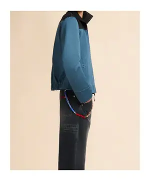 Marni Water-repellent Gabardine Jacket With Contrast Yokes - Blue