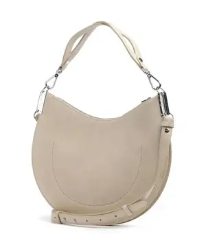 COCCINELLE Curved Zip Shoulder Bag - Nude