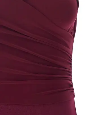 Norma Kamali Halterneck Maxi Dress - Plum