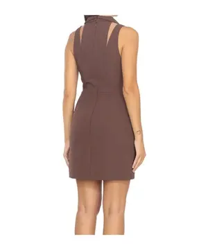 Elisabetta Franchi Sleeveless Fitted Dress With Pointed Collar - Red