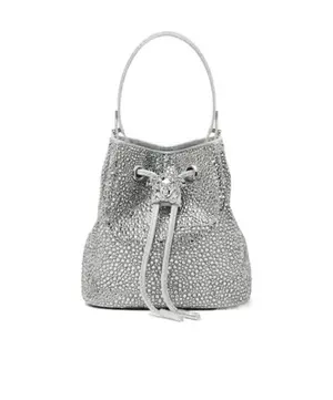 Versace La Medusa Embellished Satin Mini Bucket Bag