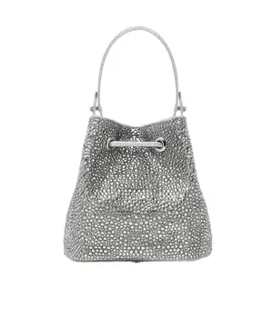 Versace La Medusa Embellished Satin Mini Bucket Bag