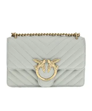 Pinko Pinko Love One Chevron Quilted Mini Crossbody Bag Gray