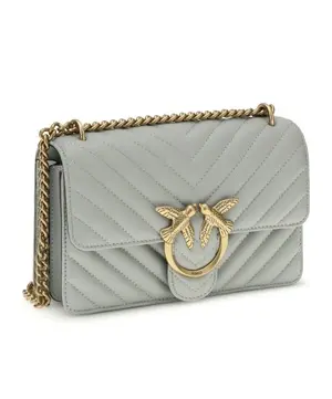 Pinko Love One Chevron Quilted Mini Crossbody Bag - Gray
