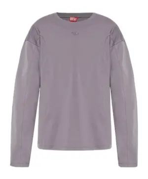 DIESEL® Oval-d Logo Long-sleeved T-shirt - Gray