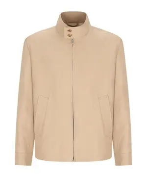 LARDINI Zipped Shirt Jacket With Stand-up Collar - Nude
