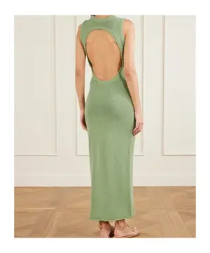 SIR. Lula Open-back Knitted Maxi Dress