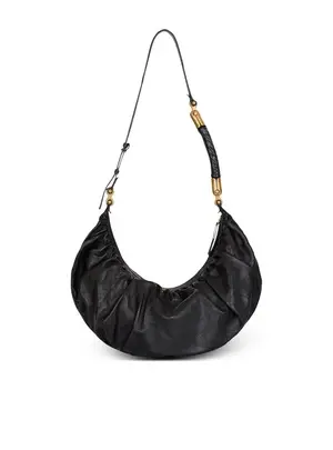 Balmain Bène Hobo Bag In Calfskin Leather - Black