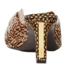 Fendi Peppered Falena Motif Calfskin Slides
