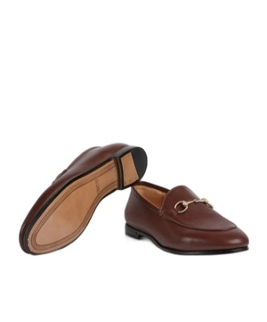Gucci Jordaan Horsebit Loafers - Dark Brown