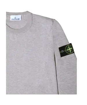Stone Island Compass Patch Crewneck Jumper - Gray