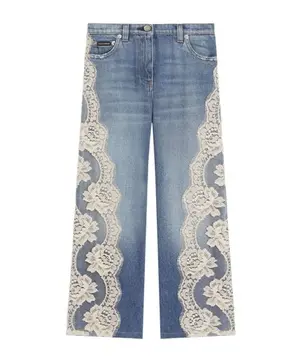 Dolce & Gabbana Lace Detail Jeans - Blue