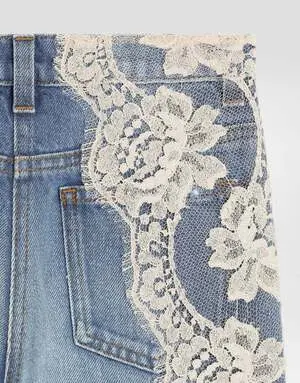 Dolce & Gabbana Lace Detail Jeans - Blue