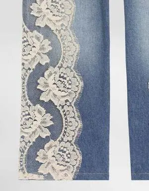 Dolce & Gabbana Lace Detail Jeans - Blue