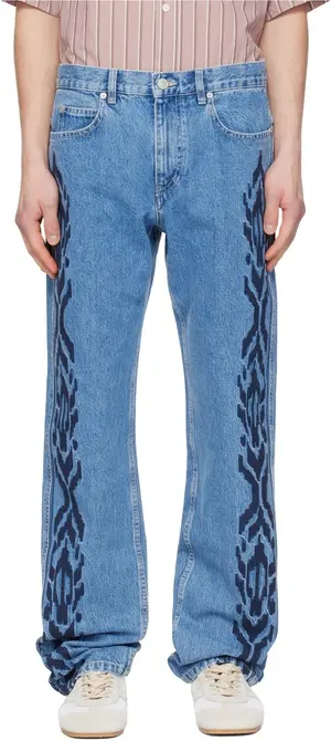 Isabel Marant Étoile Lewys Jeans With Printed Detailing - Blue