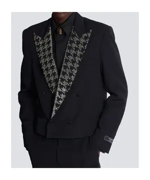 Balmain Grain De Poudre Crystal Embellished Double-breasted Jacket