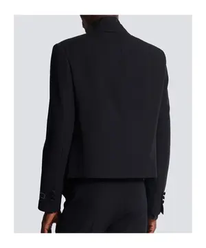Balmain Grain De Poudre Crystal Embellished Double-breasted Jacket