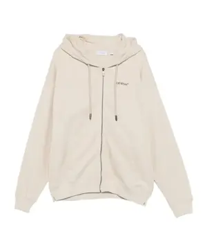 Off-White Zip-up Drawstring Hoodie