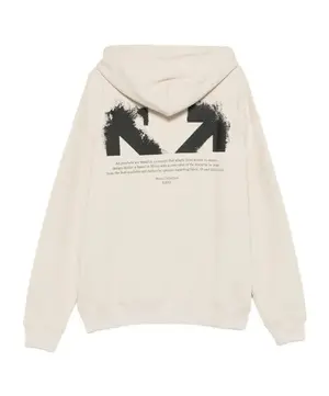 Off-White Zip-up Drawstring Hoodie