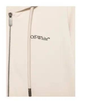 Off-White Zip-up Drawstring Hoodie