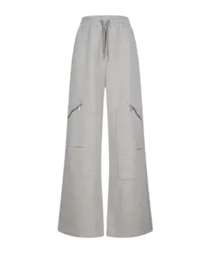 Off-White Cargo Track Pants With Zip Pockets - Gray