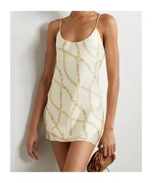 ANINE BING Lisette Chain-print Slip Dress
