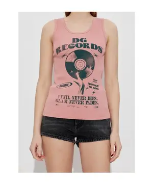 Dolce & Gabbana Ribbed Graphic Print Sleeveless Top