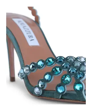 AQUAZZURA Tequila Embellished Ankle Strap Sandals - Blue