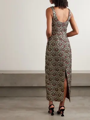 Simkhai Ravenna Floral Jacquard Midi Dress - Multi-color