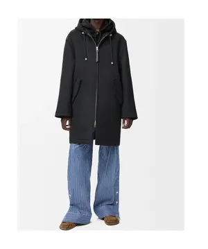 Loewe Hooded Zip-up Coat With Puzzle Zipper Pull