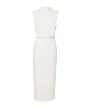 Roland Mouret Cady Midi Dress With Open Back And Rear Slit