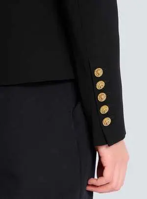 Balmain 6-button Jacquard Blazer - Black
