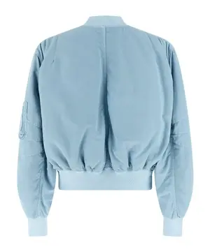Attico Bomber Jacket With Ribbed Details - Blue