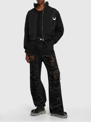DION LEE Vintage-style Distressed Denim Trousers
