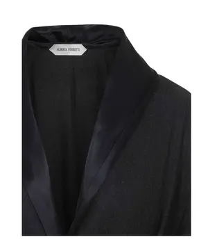 Alberta Ferretti Long Sleeve V-neck Belted A-line Dress