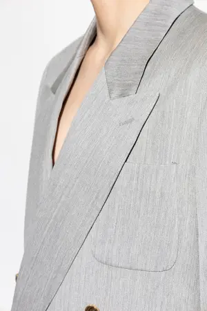 Amiri Double Breasted Long Sleeved Blazer - Grey
