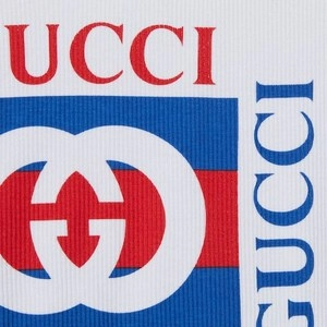 Gucci Logo Printed Ribbed Tank Top