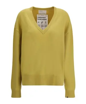 Extreme Cashmere Relaxed V-neck Knitted Sweater - Corn