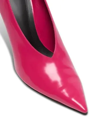 Balmain Shiny Lambskin Wedge Pumps - Pink